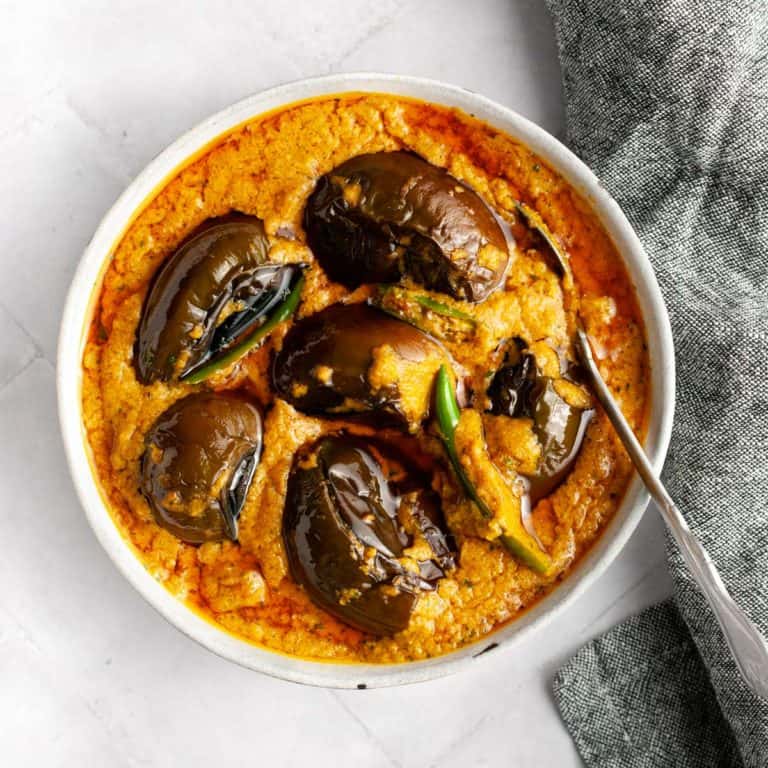 Hyderabadi Bagara Baingan (Tangy Eggplant Curry) | Indian Ambrosia